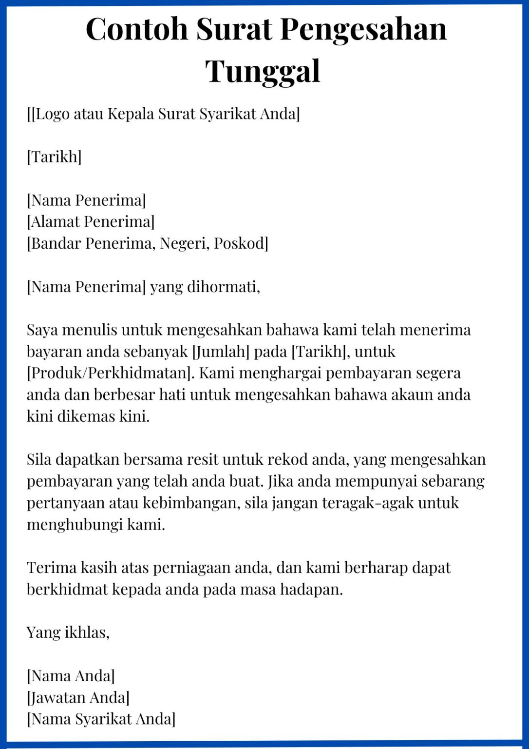 Surat Pengesahan Majikan | Format dan Contoh [ Semua Jenis ]