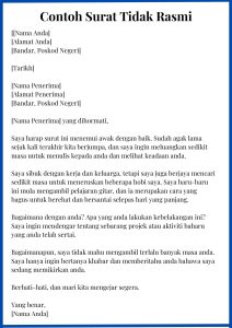 Surat Tidak Rasmi | Format dan Contoh [ Semua Jenis ]