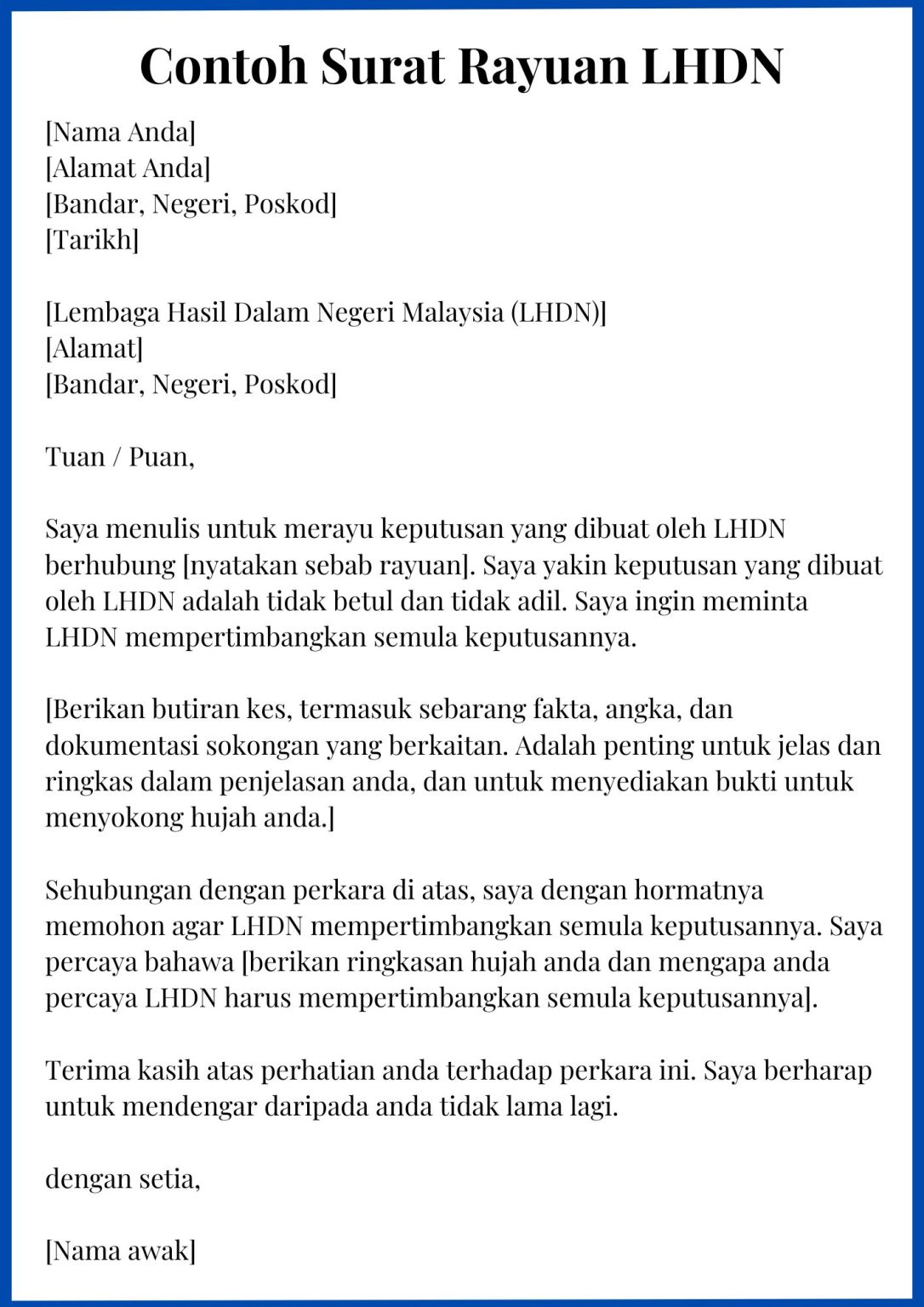 Contoh Surat Rayuan dengan Format [Semua Jenis]
