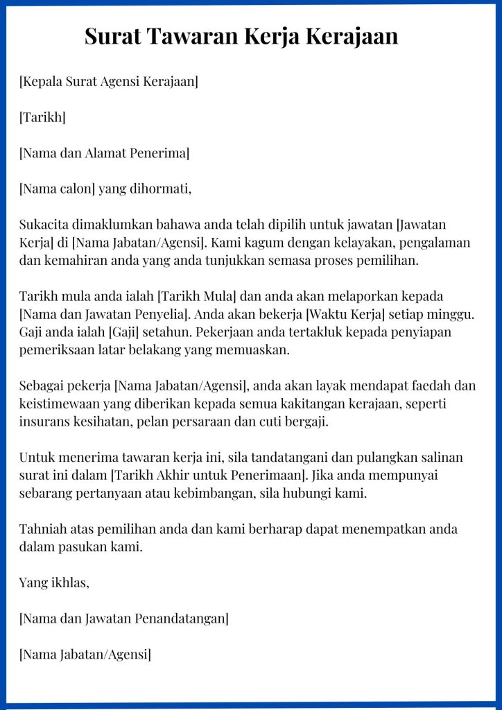 Surat Rasmi Kerajaan | Format dan Contoh [ Semua Jenis ]