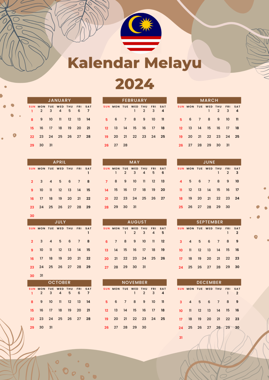 Kalendar Melayu 2024 Dengan Cuti Dan Tarikh Penting